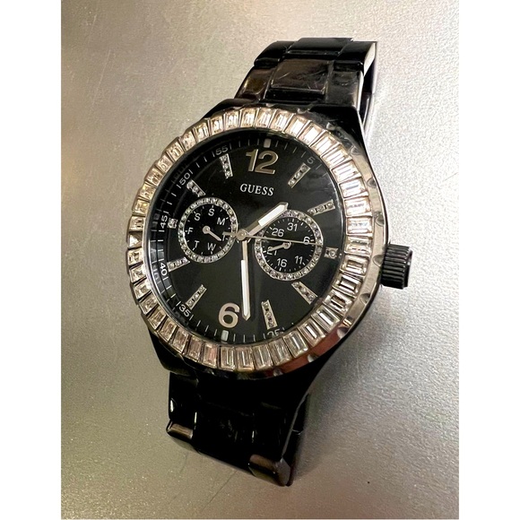 Guess | Accessories | Guess Black Watch W Crystal Details | Poshmark
